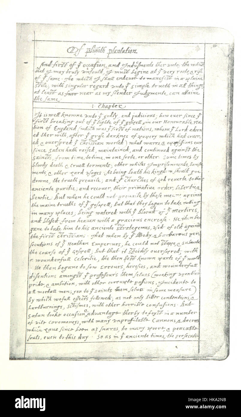 Illustration from 'History of Plymouth Plantation', depicting key ...