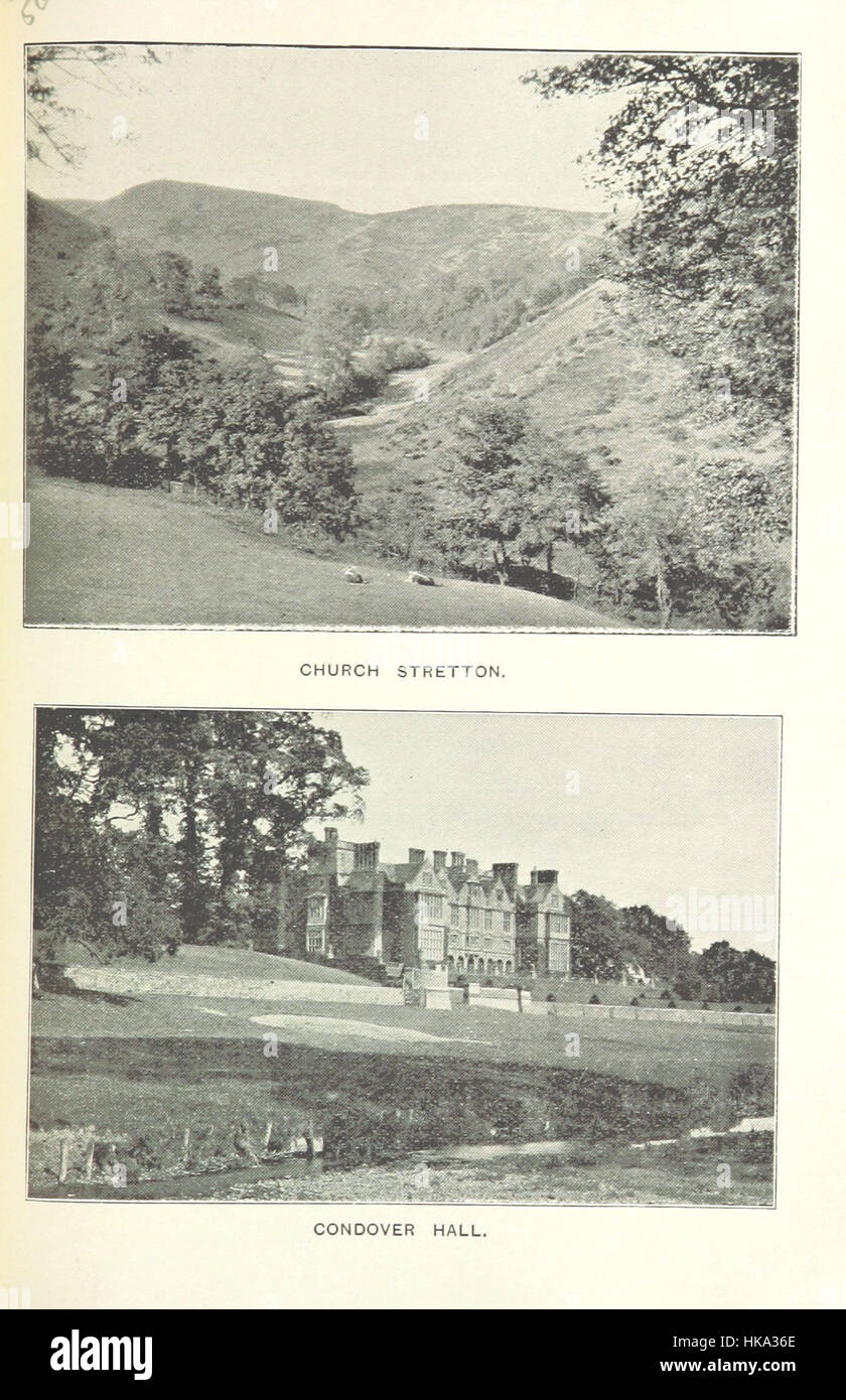 An image from a guidebook to Shrewsbury, showcasing the local landmarks ...