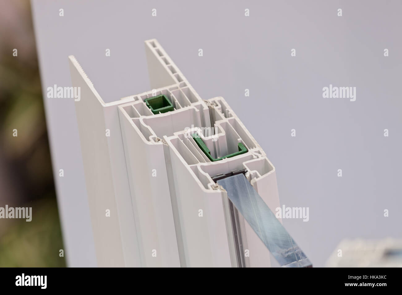 cross-section aluminum window frames, note shallow depth of field Stock ...