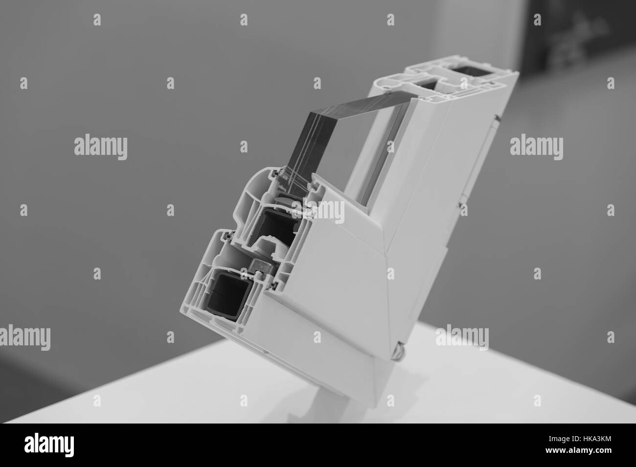 Cross section of pvc profile for window Black and White Stock Photos ...