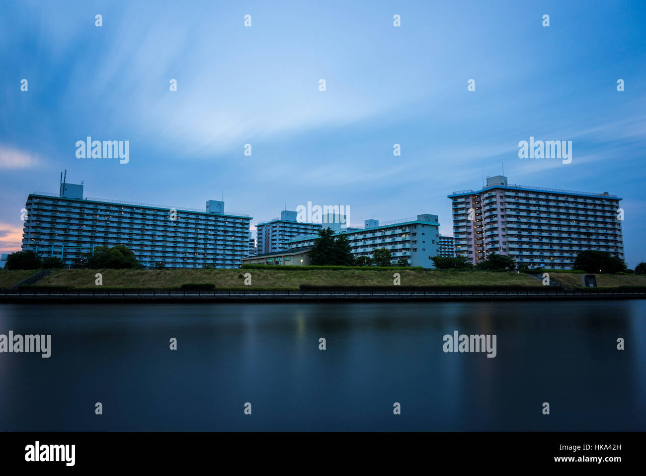 Toyoshima Gochome Danchi, near Toyoshima Bridge, Sumida River,Tokyo ...