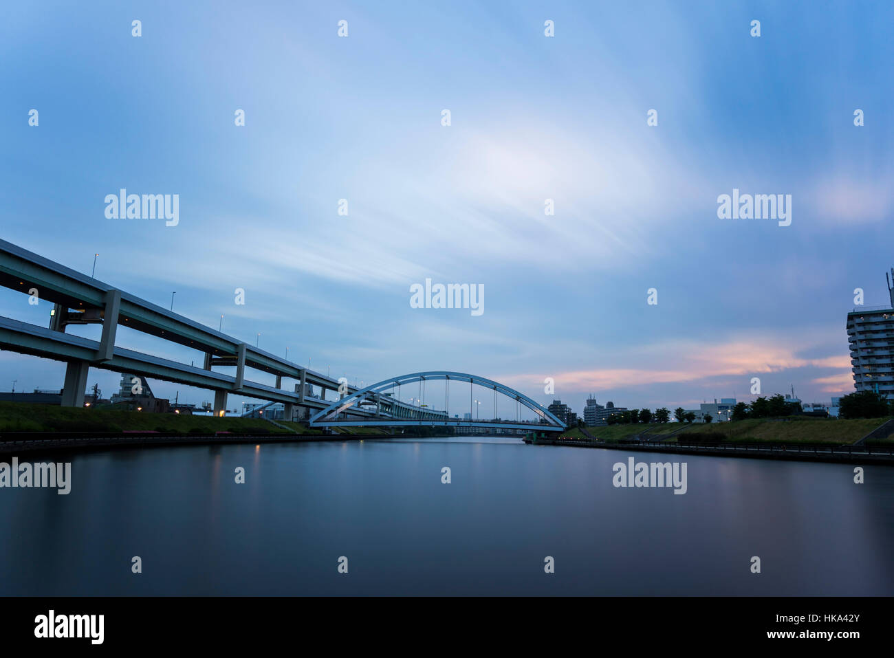 Toyoshima Bridge,Sumida River, Tokyo,Japan Stock Photo - Alamy