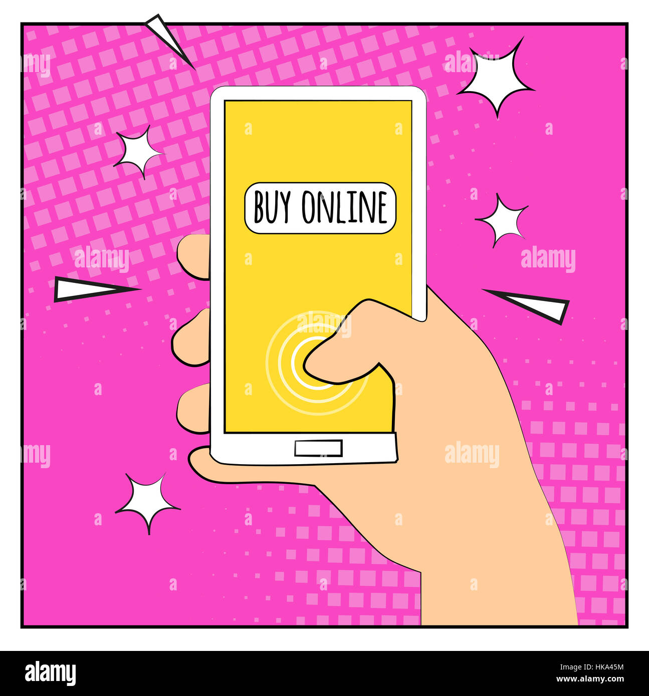 Hand holding tablet shopping Cut Out Stock Images & Pictures - Alamy