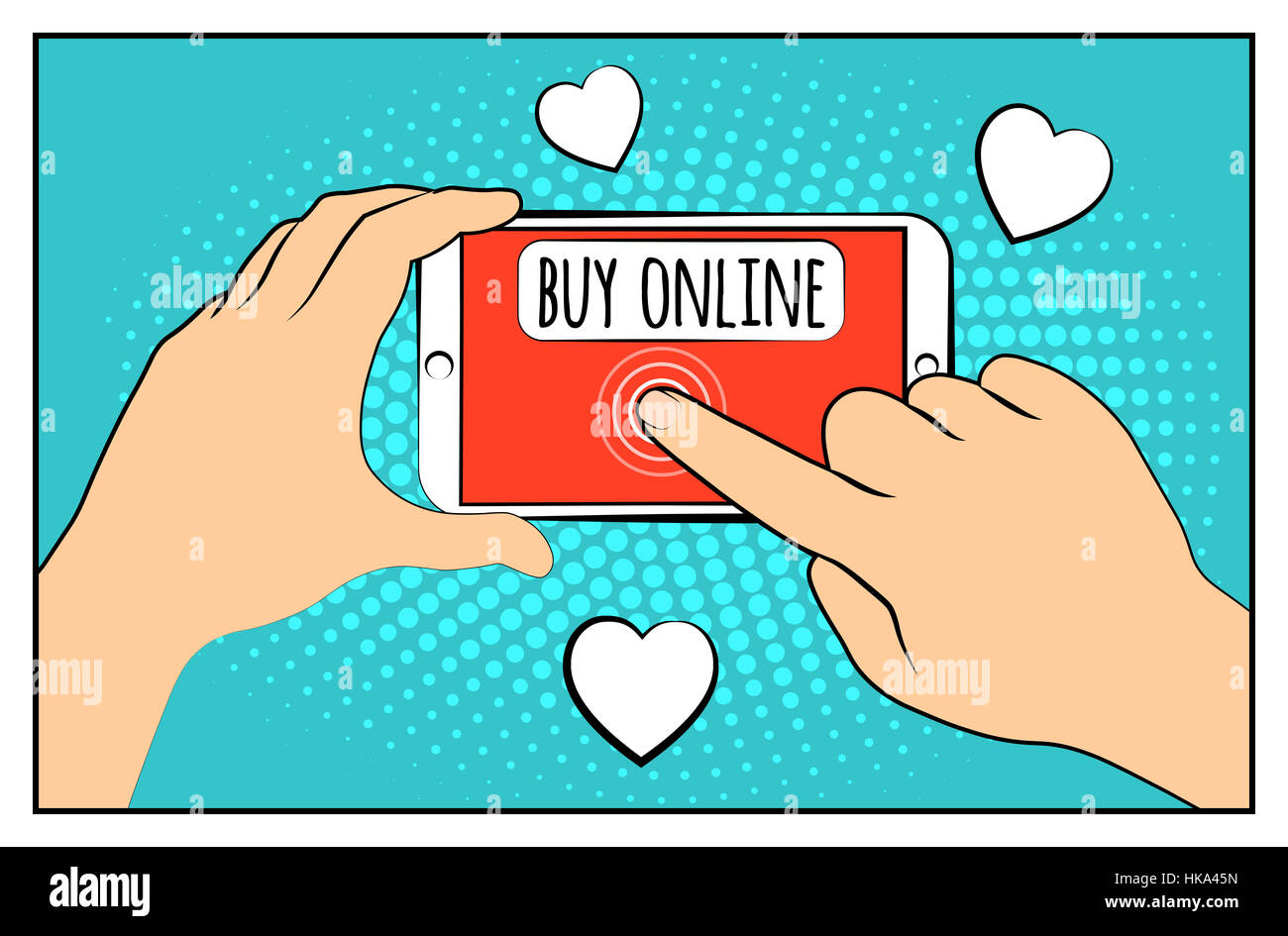 Hand holding tablet shopping Cut Out Stock Images & Pictures - Alamy