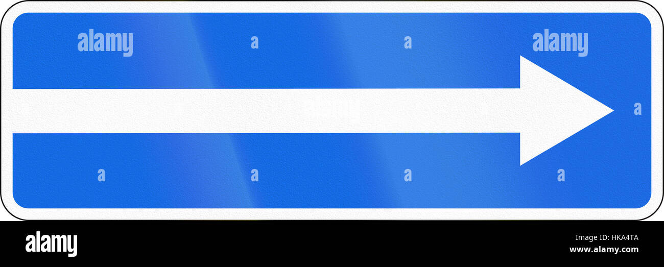 Road sign used in Russia - Turning to one-way road Stock Photo - Alamy