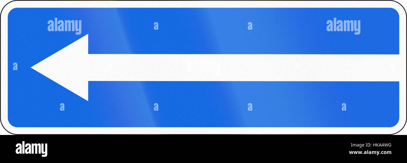 Road sign used in Russia - Turning to one-way road Stock Photo - Alamy