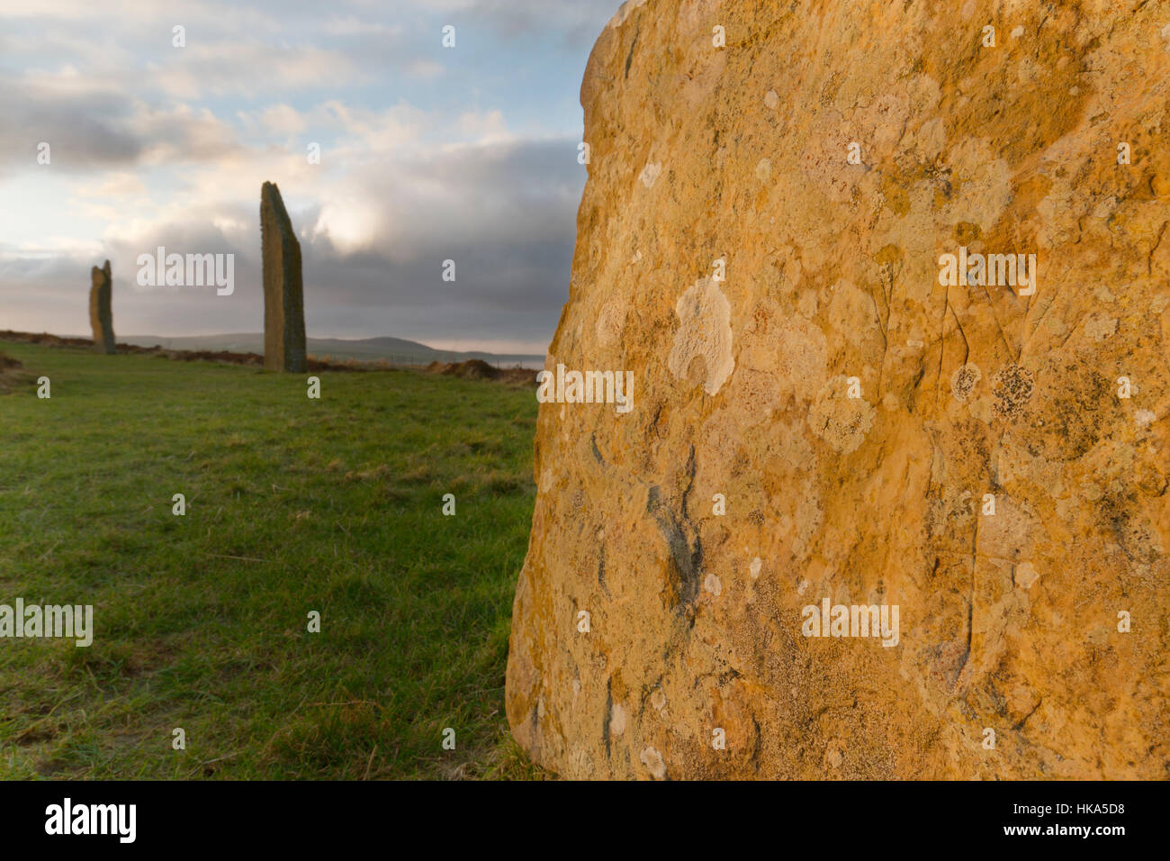 Runic inscriptions on standing stone at the Ring of Brodgar, Orkney ...