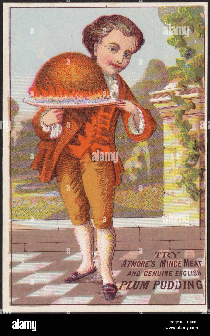 Try Atmore's mince meat and genuine English plum pudding Stock Photo ...