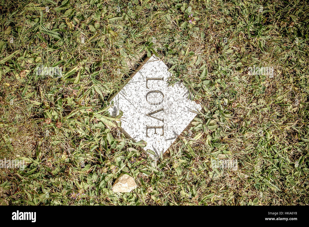 symbolic love tombstone Stock Photo - Alamy