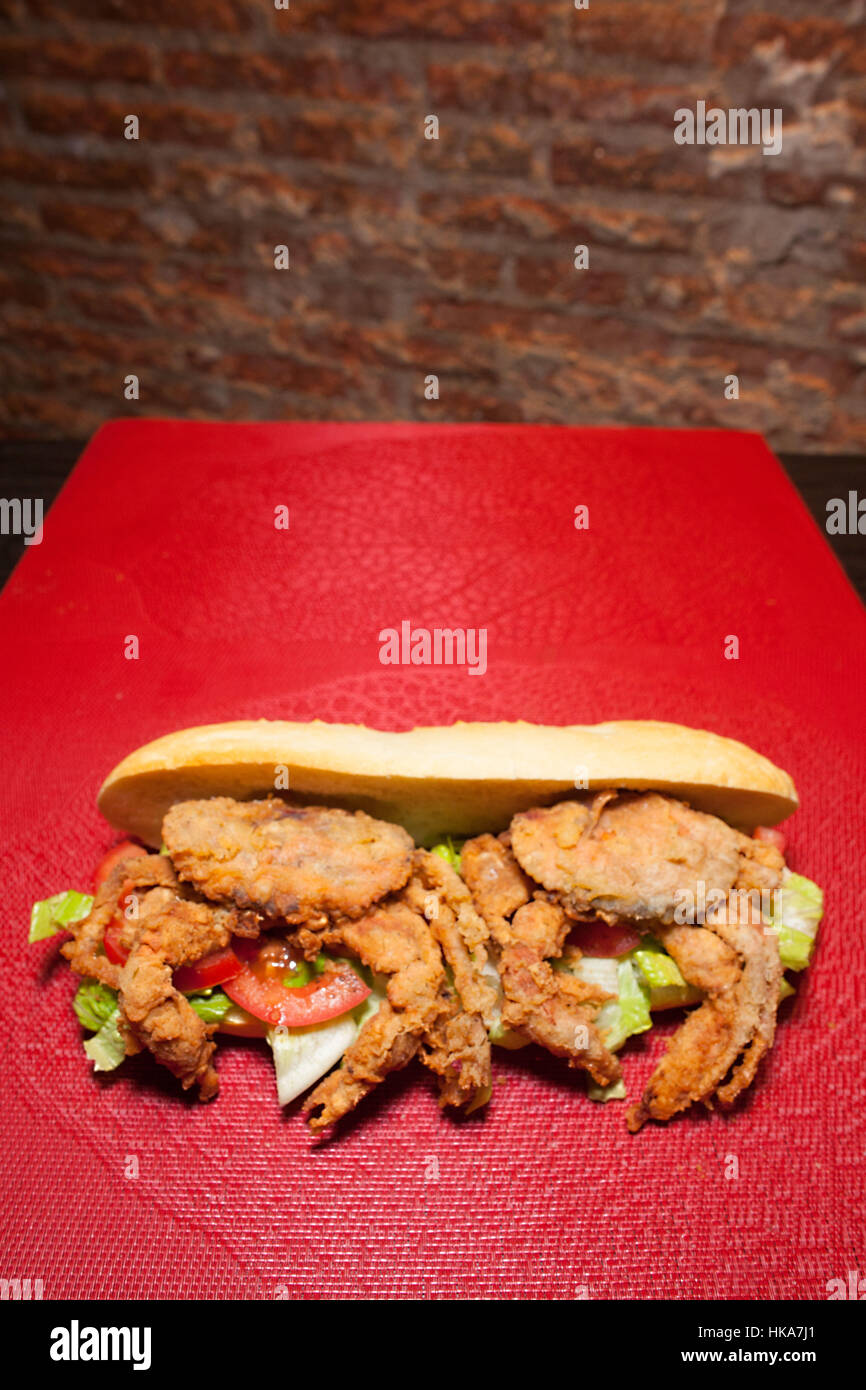 A soft shell crab Po-boy Stock Photo - Alamy