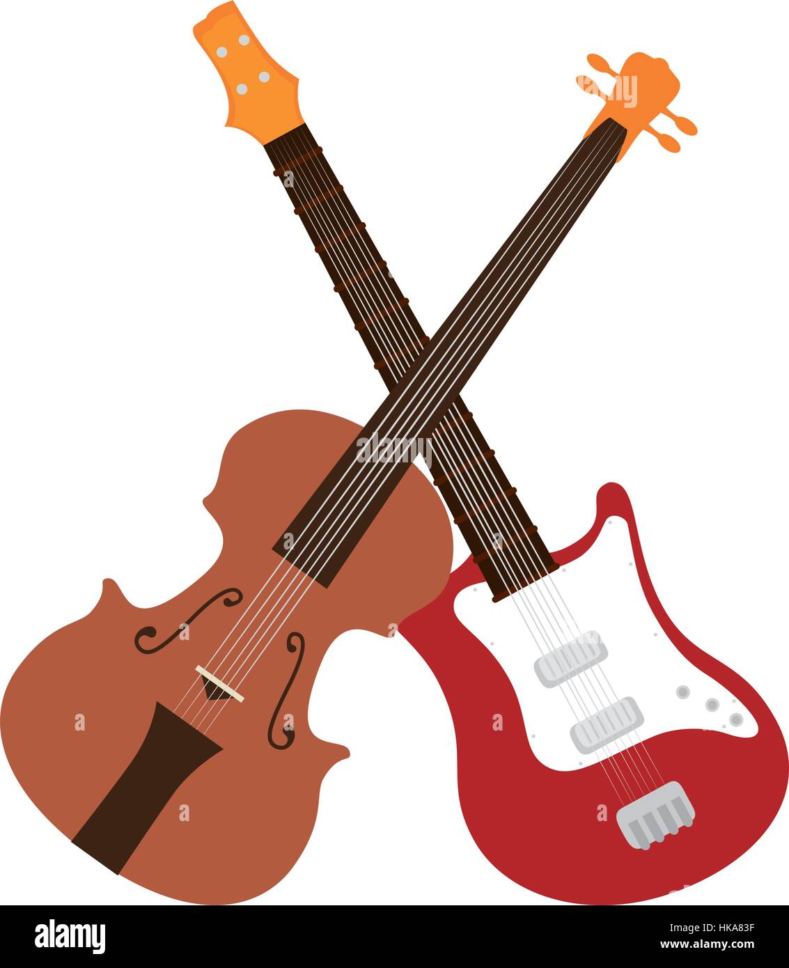 guitar and chello instrument isolated icon vector illustration design ...