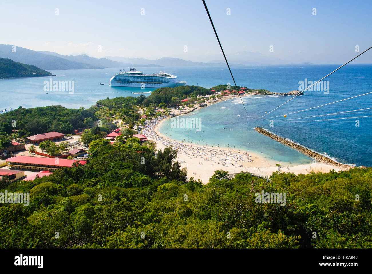 Zip line in Labadee island Stock Photo - Alamy