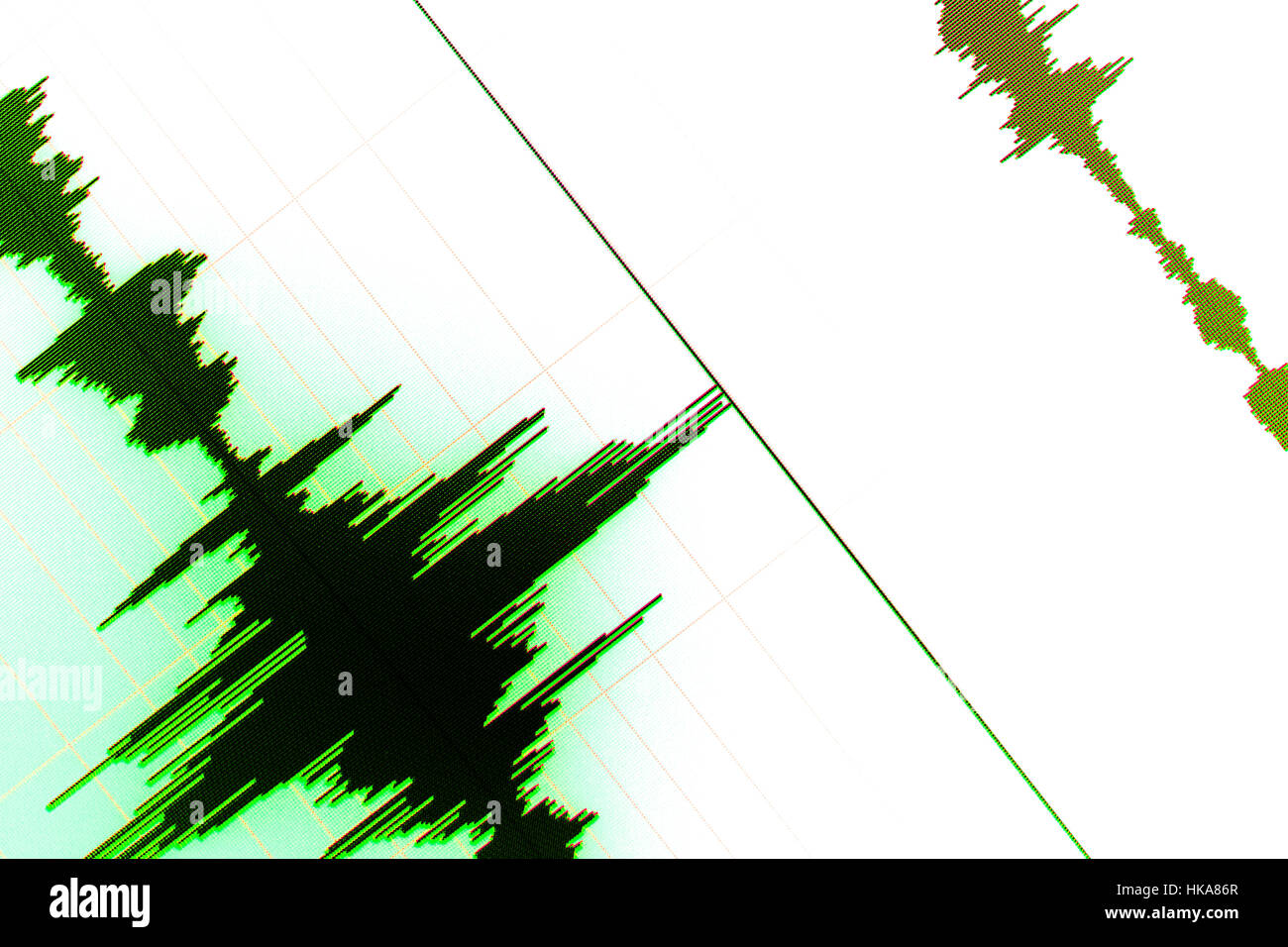 Sound recording studio audio wave on computer screen in professional ...