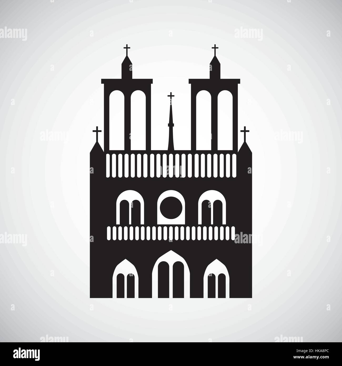 notre dame icon over white background. travel and tourism design ...