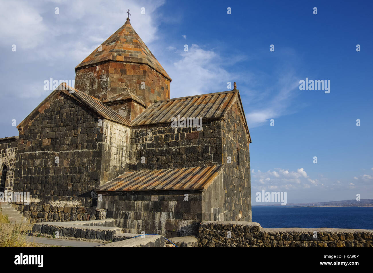 Sevanavank (Sevan Monastery), a monastic complex located on a shore of ...