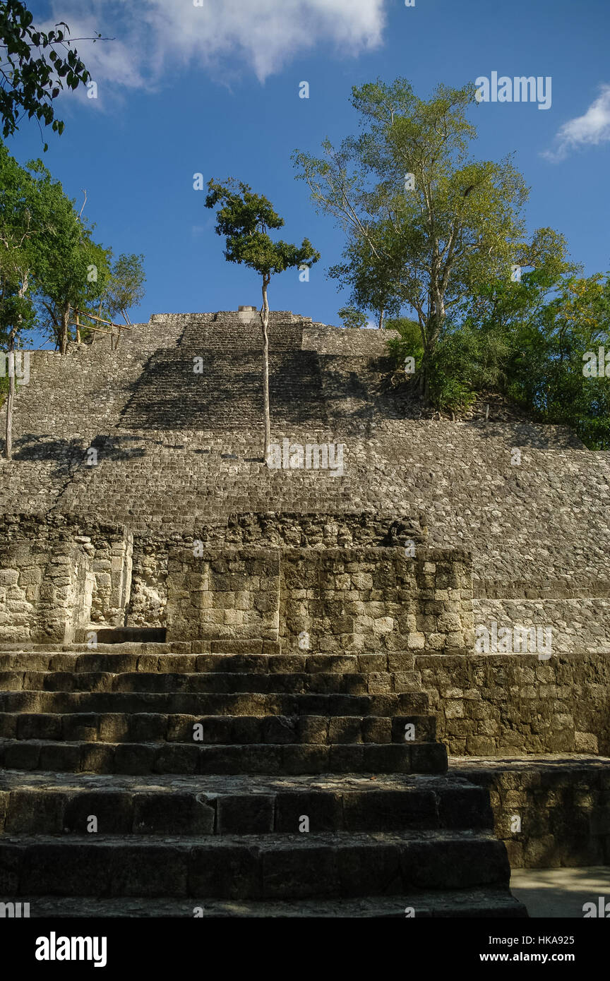 Steps of the pyramid stairs. Structure of 1 in the complex rises over ...