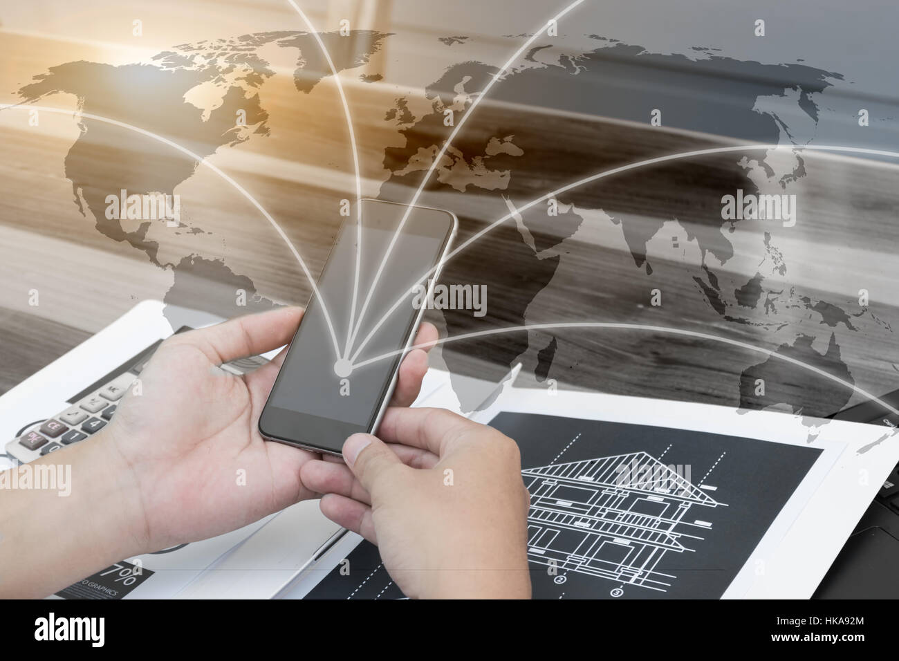 business globalization technology connection concept,Business people ...