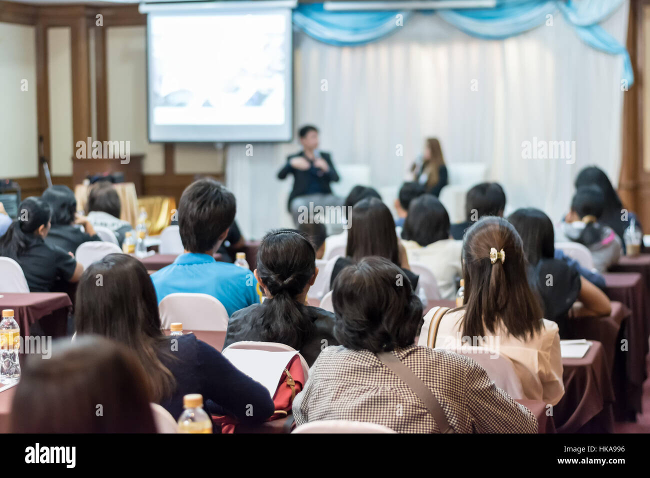 Business concept : asia people listen in business seminar presentation ...