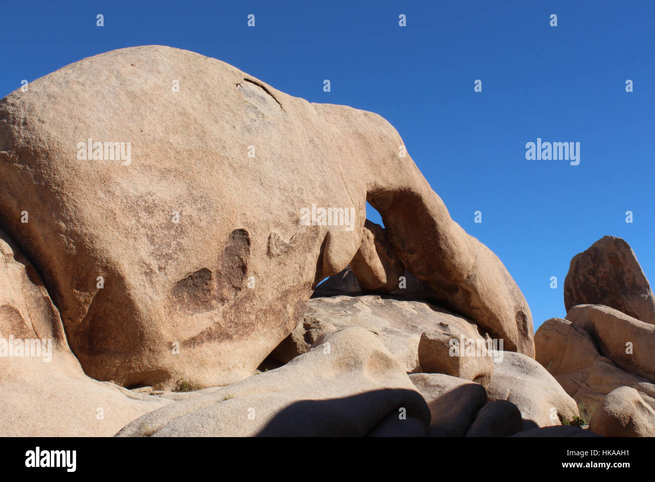 Unique rock formation at the Jumbo Rocks Campground in Joshua Tree ...
