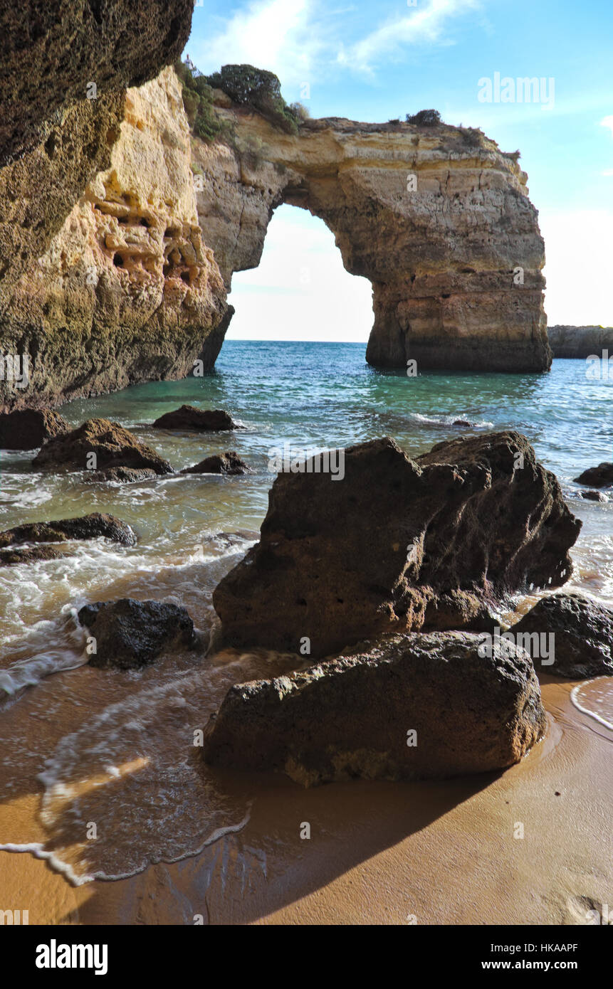 Albandeira Cliff Arch in Algarve, Portugal Stock Photo - Alamy