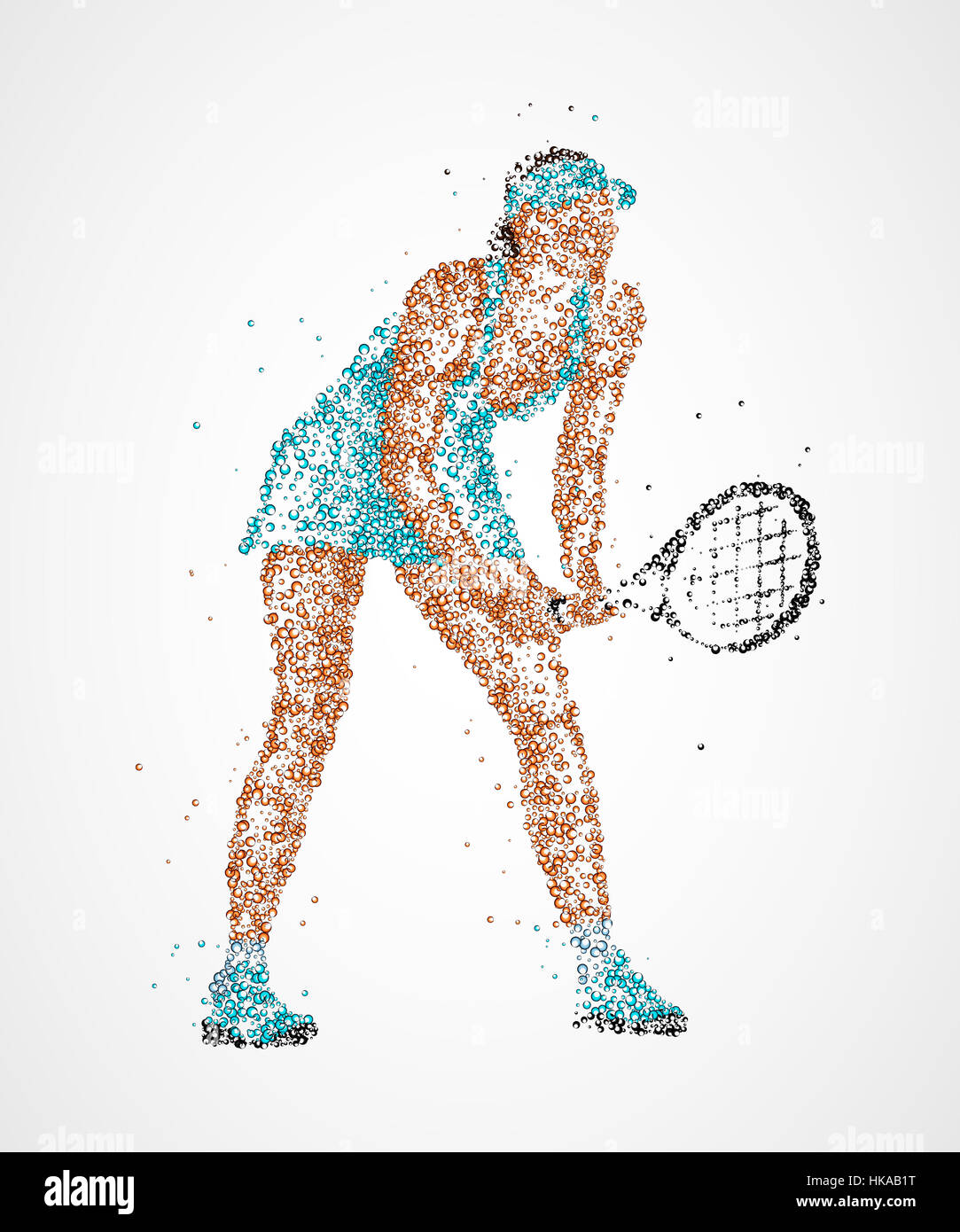 Abstract tennis player of colorful circles. Photo illustration Stock ...