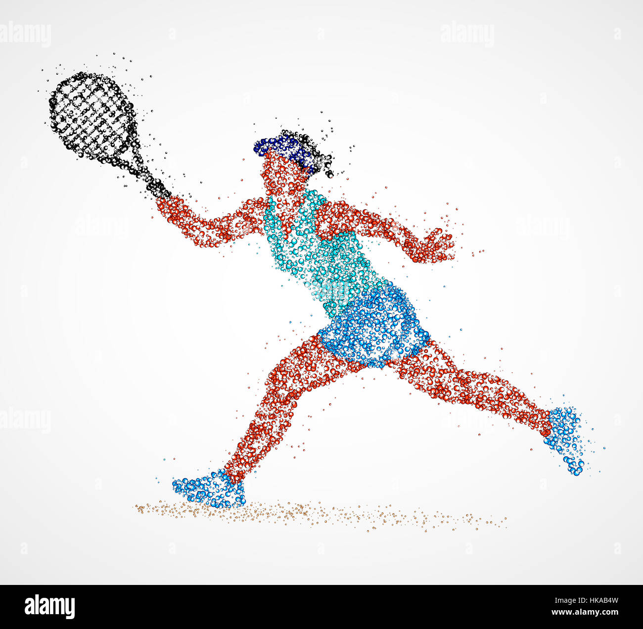 Abstract tennis player of colorful circles. Photo illustration Stock ...