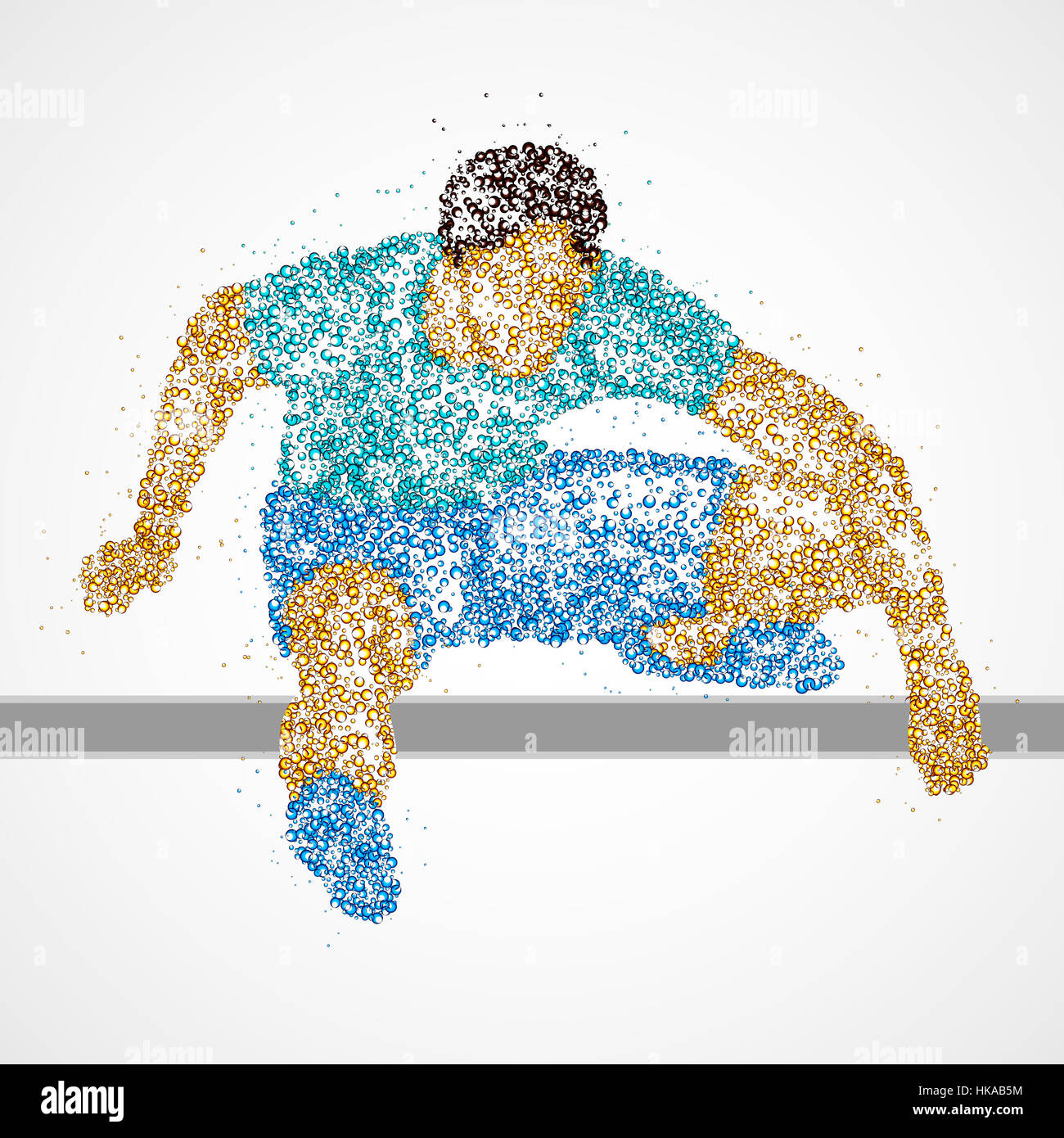 Abstract athlete jumping over the barrier. Photo illustration Stock ...