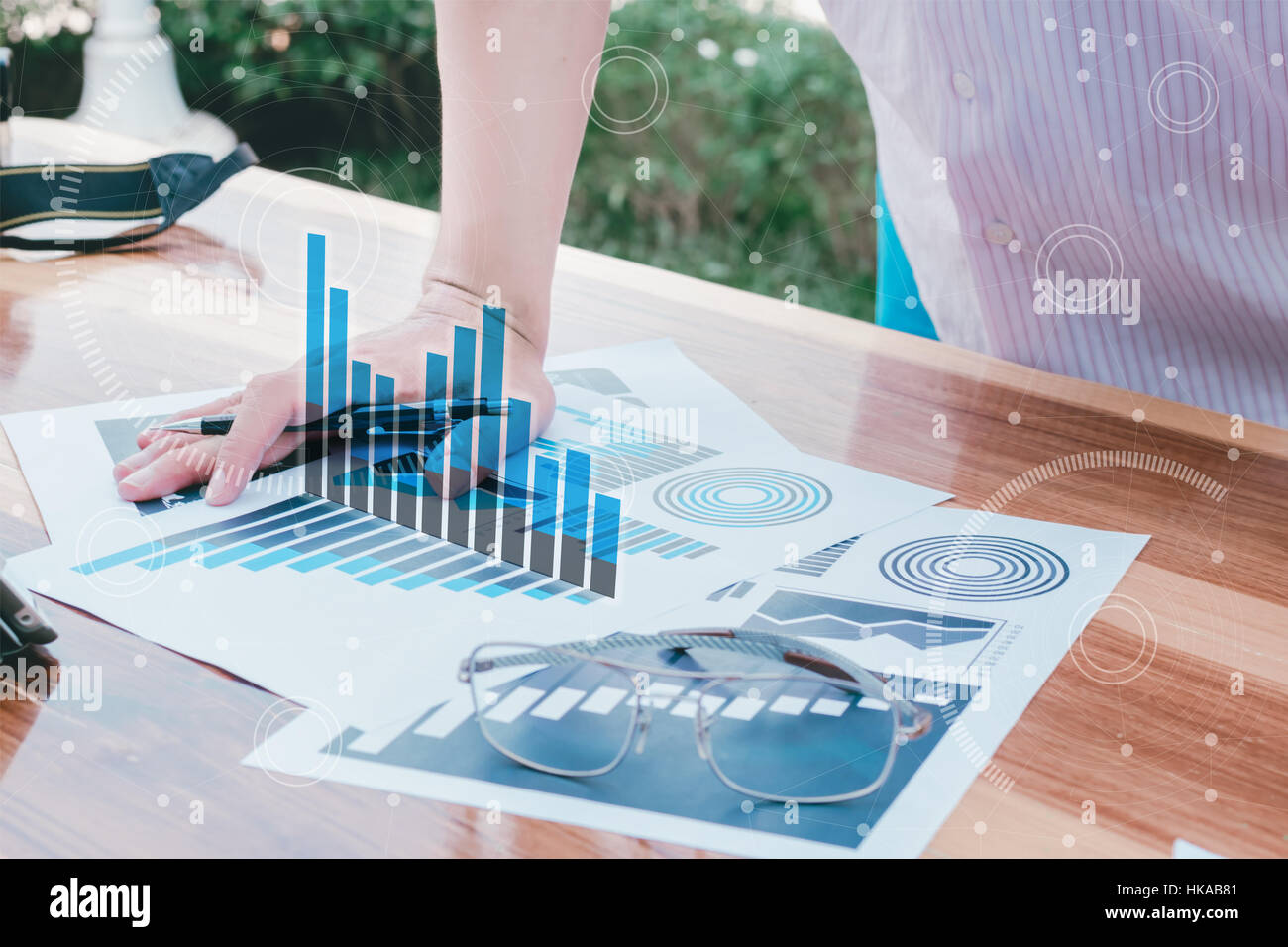 business statistics success concept : businessman analytics financial ...
