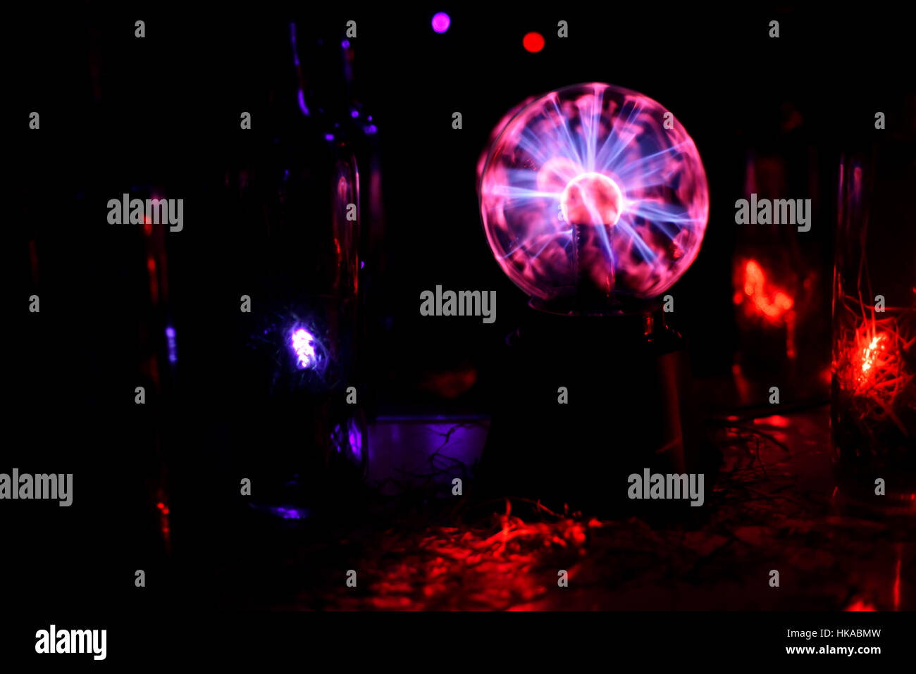 Electricity static fire-ball Stock Photo - Alamy