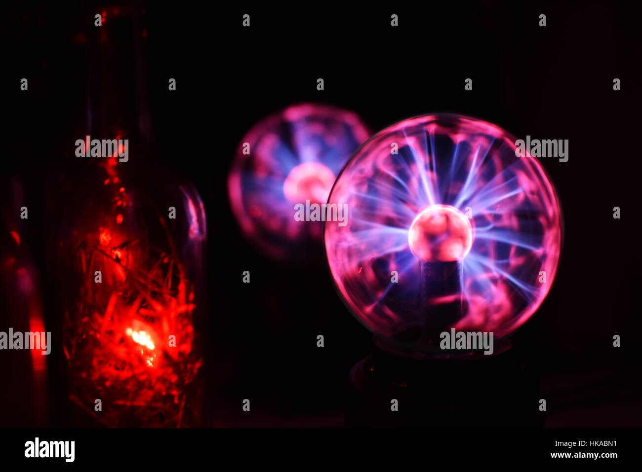 Electricity static fire-ball Stock Photo - Alamy