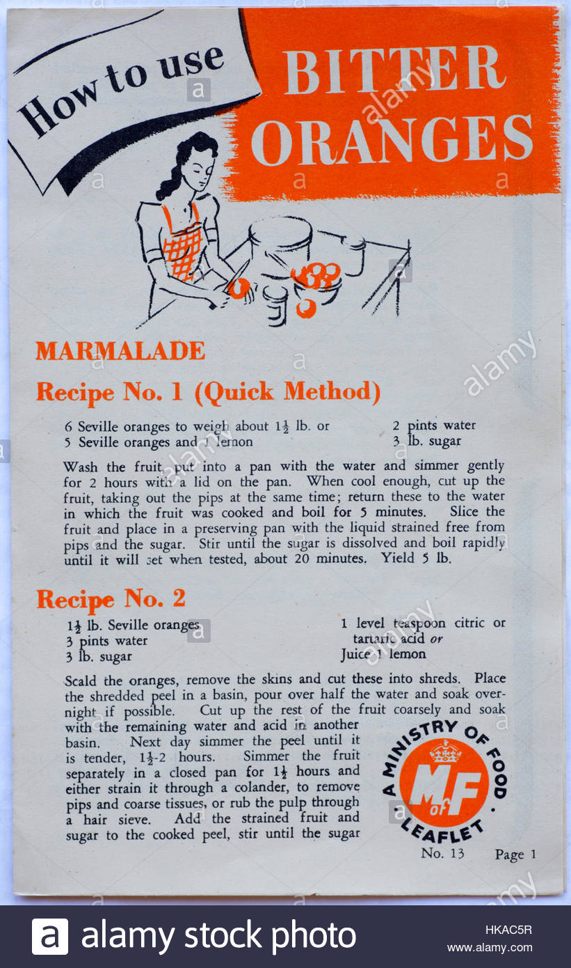 Ministry of Food Wartime Rationing WW2 Leaflet on how to use Bitter ...