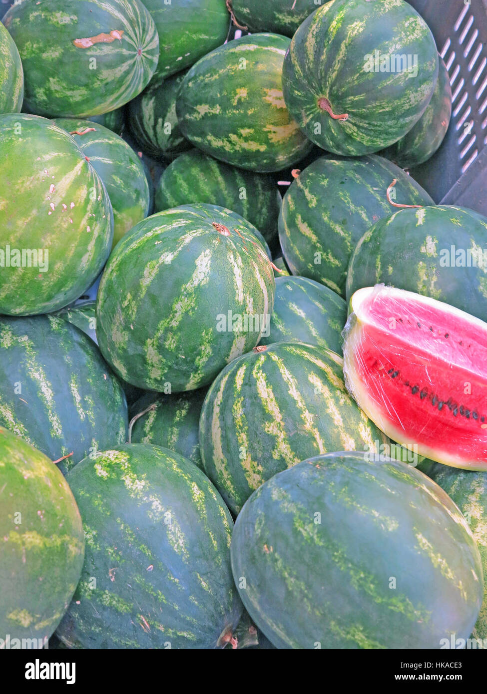 Watermelon at a market in Kefalonia Stock Photo - Alamy