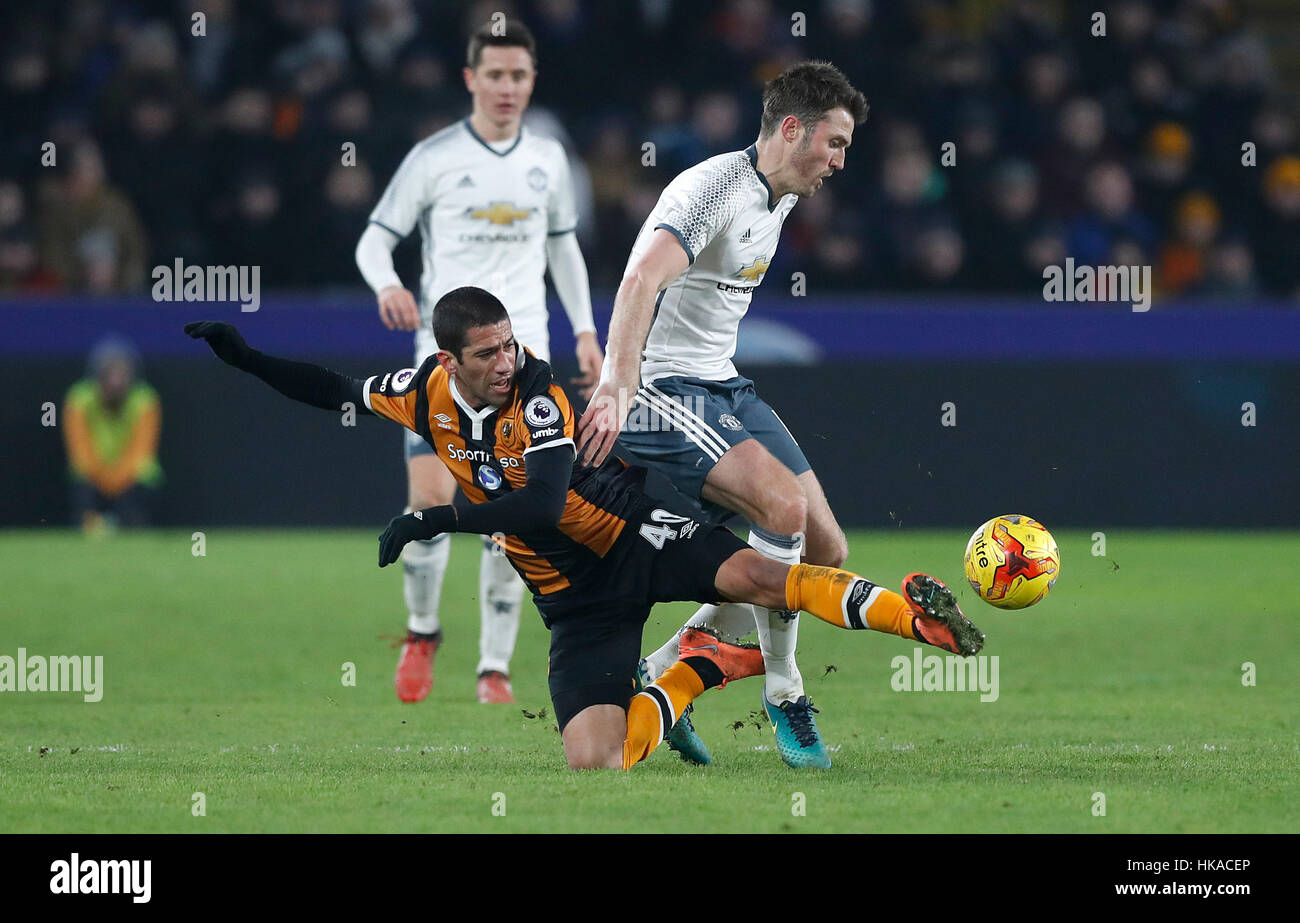 Hull Citys Goebel Evandro Battle High Resolution Stock Photography and ...