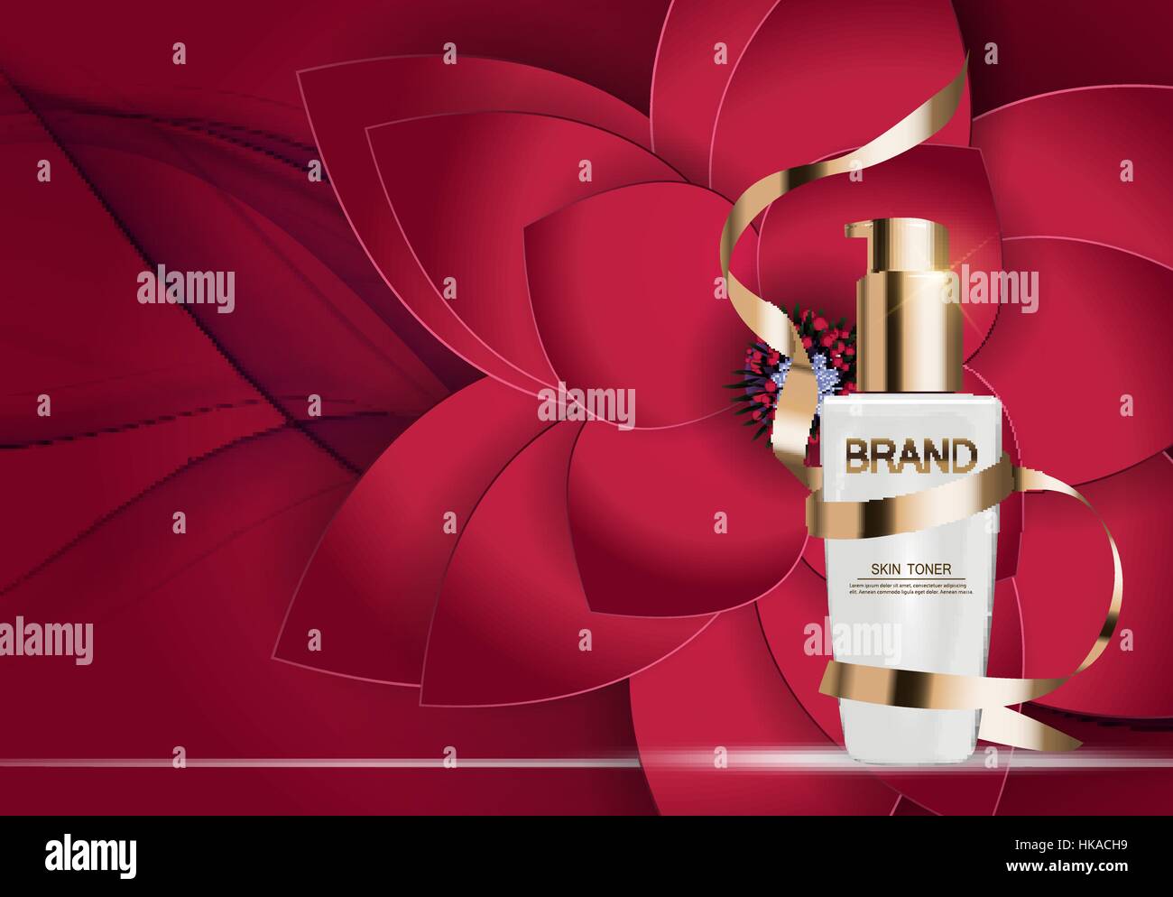 Skin Toner Bottle Tube Template for Ads or Magazine Background Stock ...