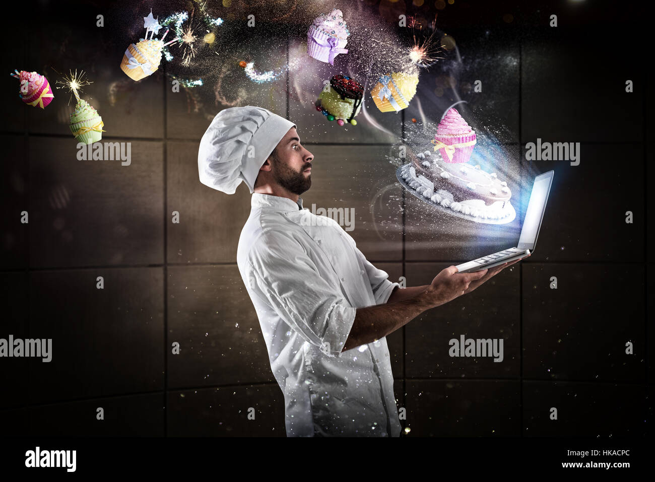 Cooking on modern kitchen chef hi-res stock photography and images - Alamy