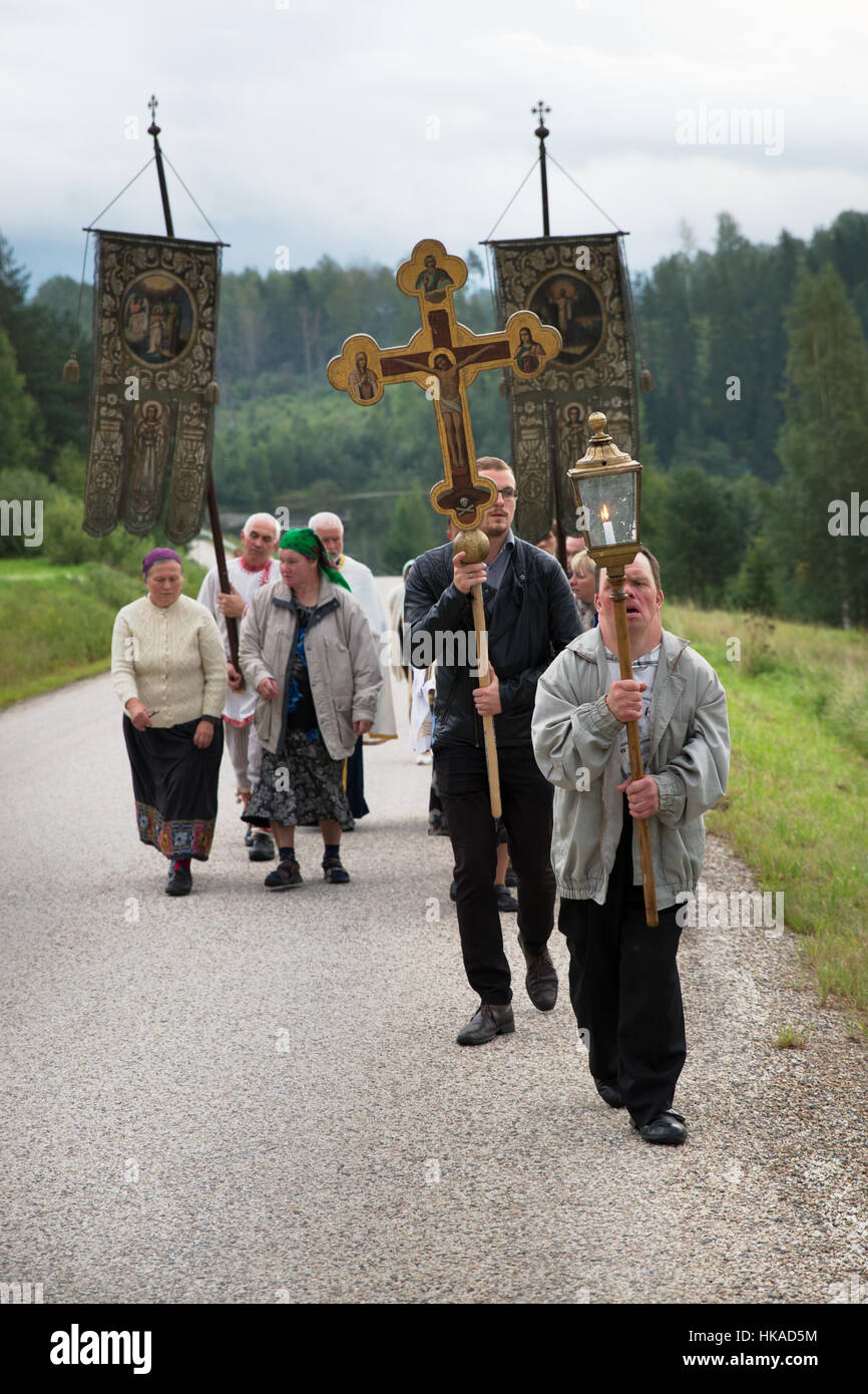Procession before Transfiguration Day of Seto people, Obinitsa, Estonia ...