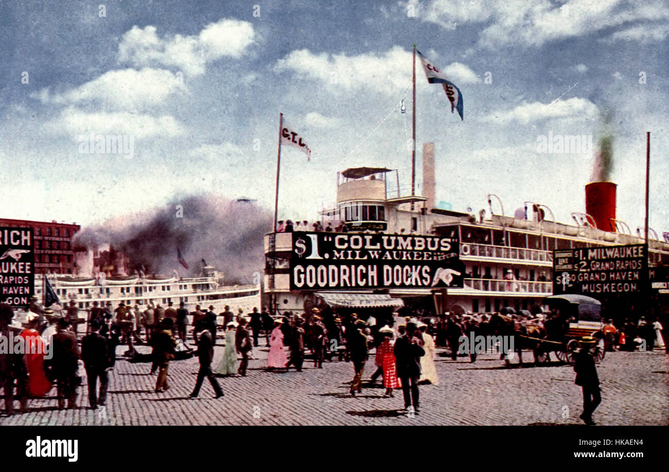 Goodrich Docks - Chicago, circa 1908 Stock Photo - Alamy