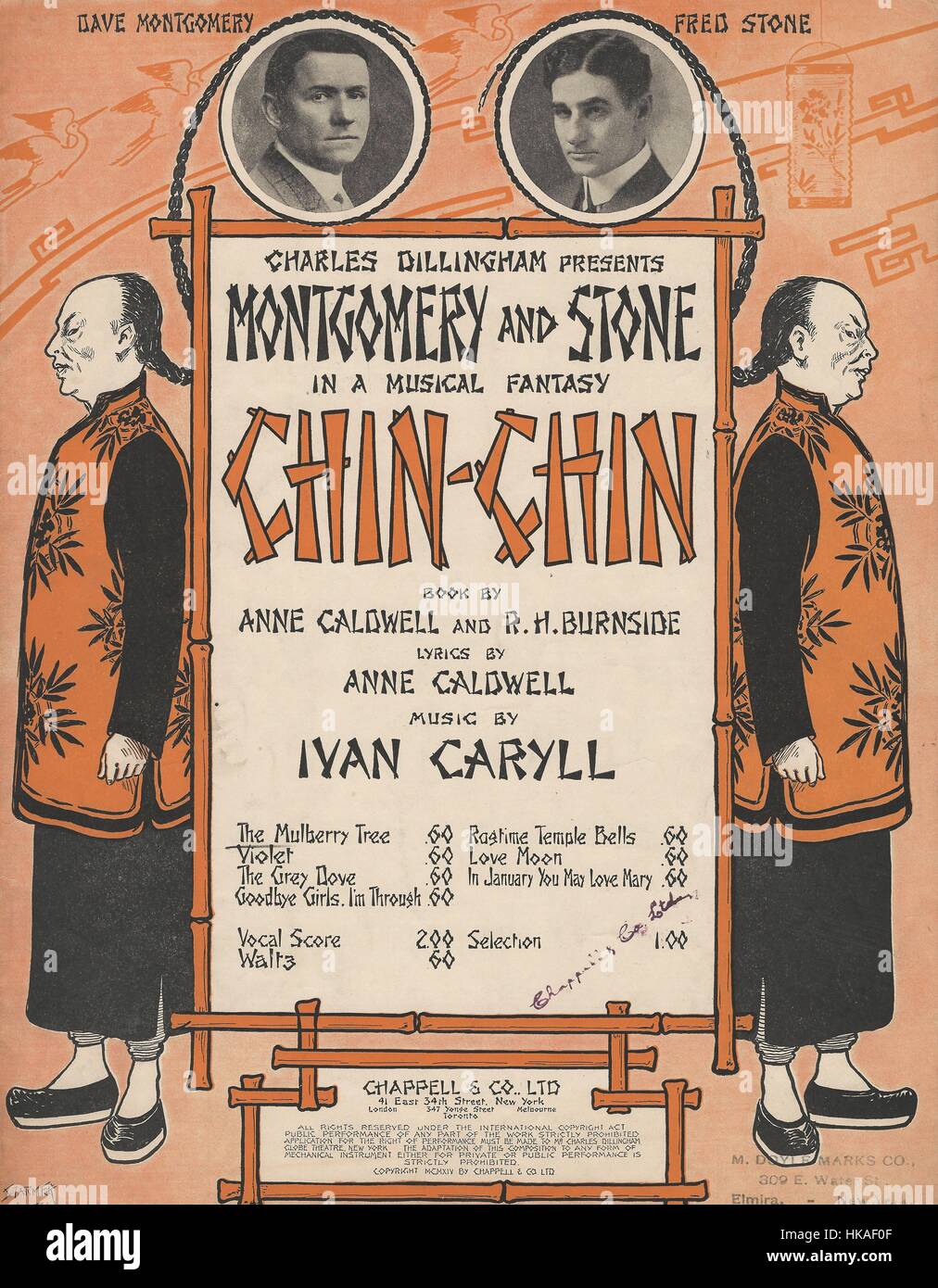 "Chin-Chin" 1914 Musical Sheet Music Cover Stock Photo - Alamy