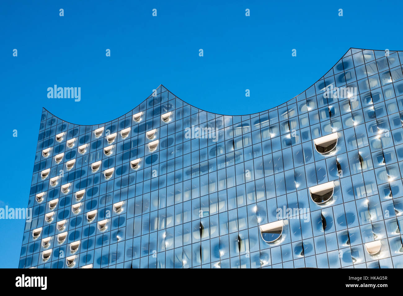 Elbphilharmonie, Hamburg, Germany; view of facade of new ...