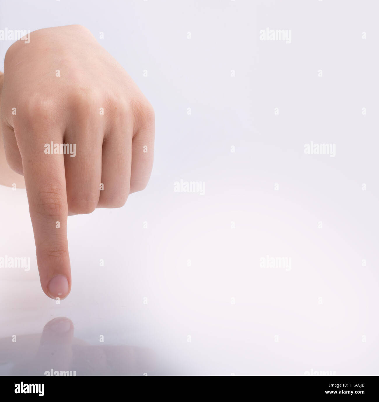 Hand pointing gesture on a white background Stock Photo - Alamy
