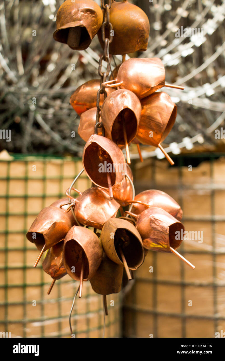 antique old style retro metal bell used for animals such as cow, sheep ...