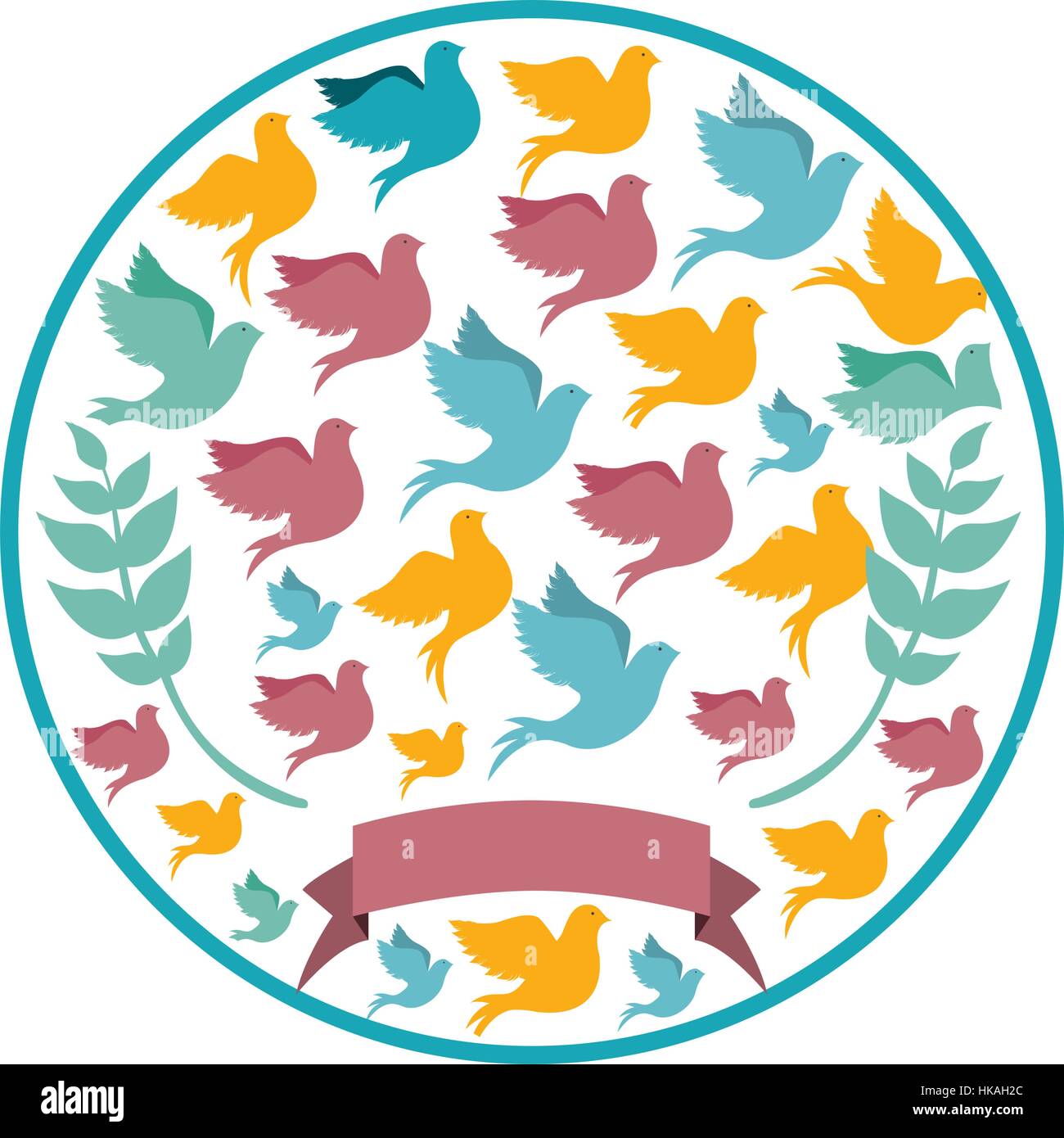 Silhouette circular border arch leaves hi-res stock photography and ...