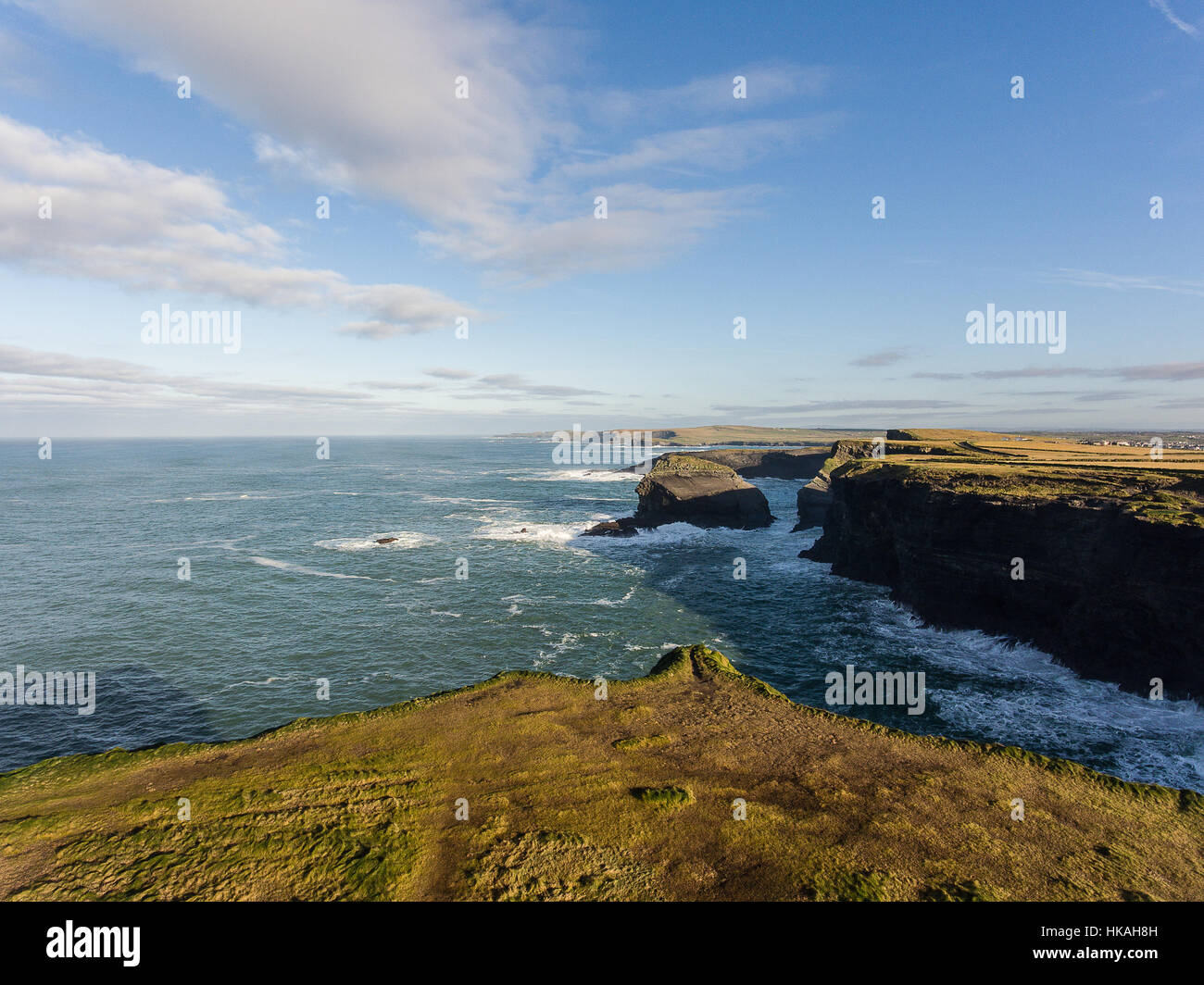 Aerial Loop Head Peninsula in West Clare, Ireland. Kilkee Beach County ...