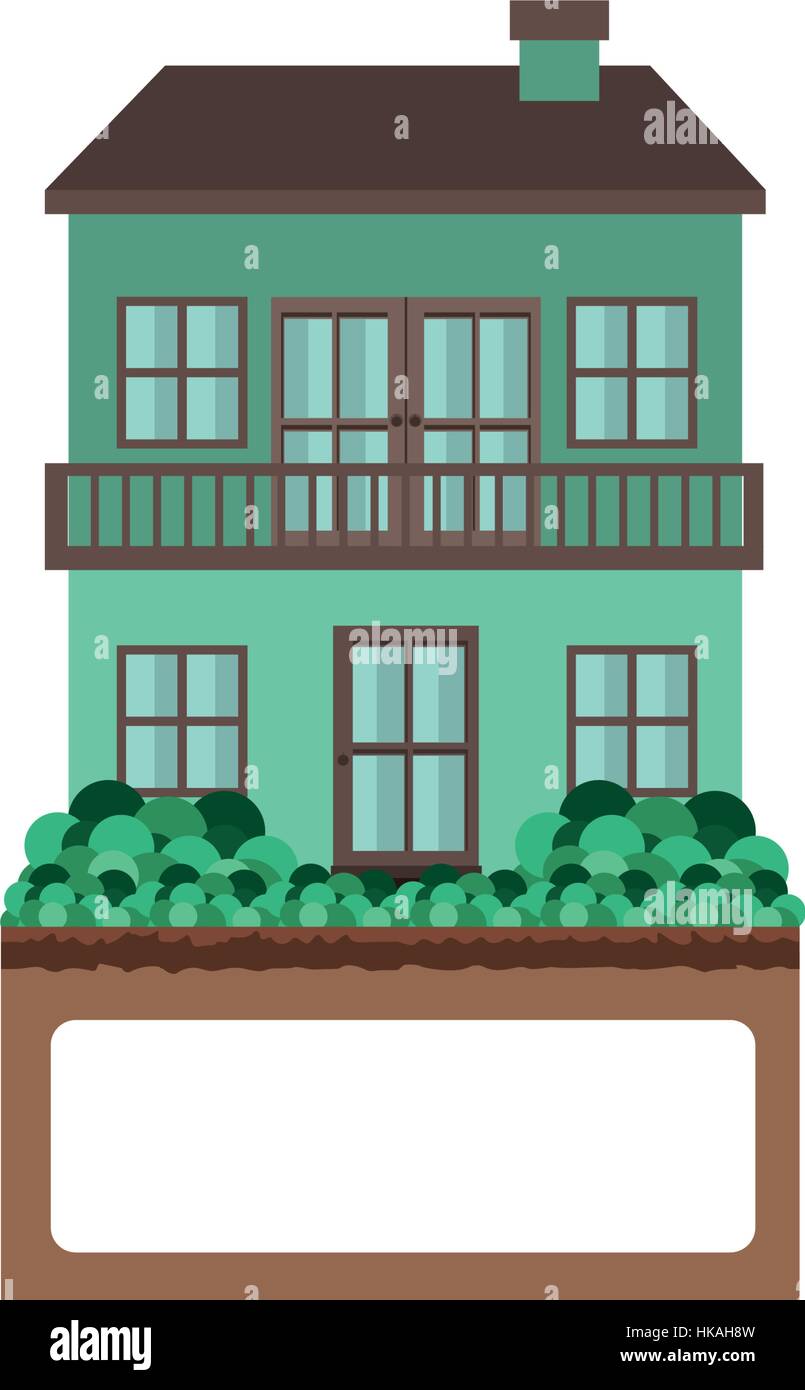 house with two floors and balcony Stock Vector Image & Art - Alamy