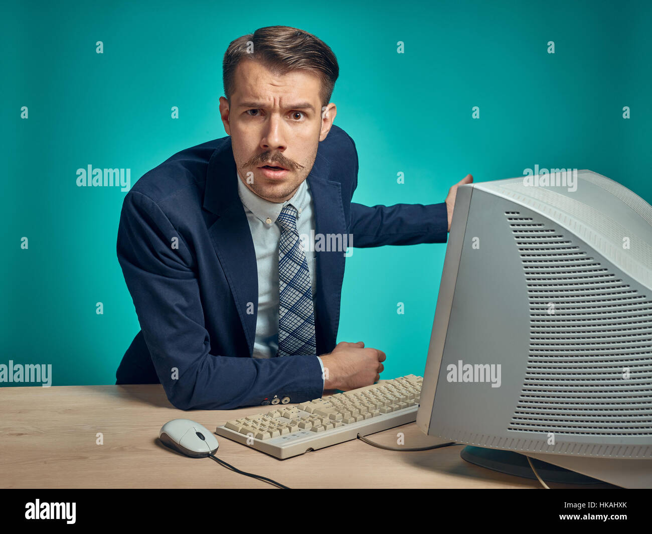 Computer sad person hi-res stock photography and images - Alamy
