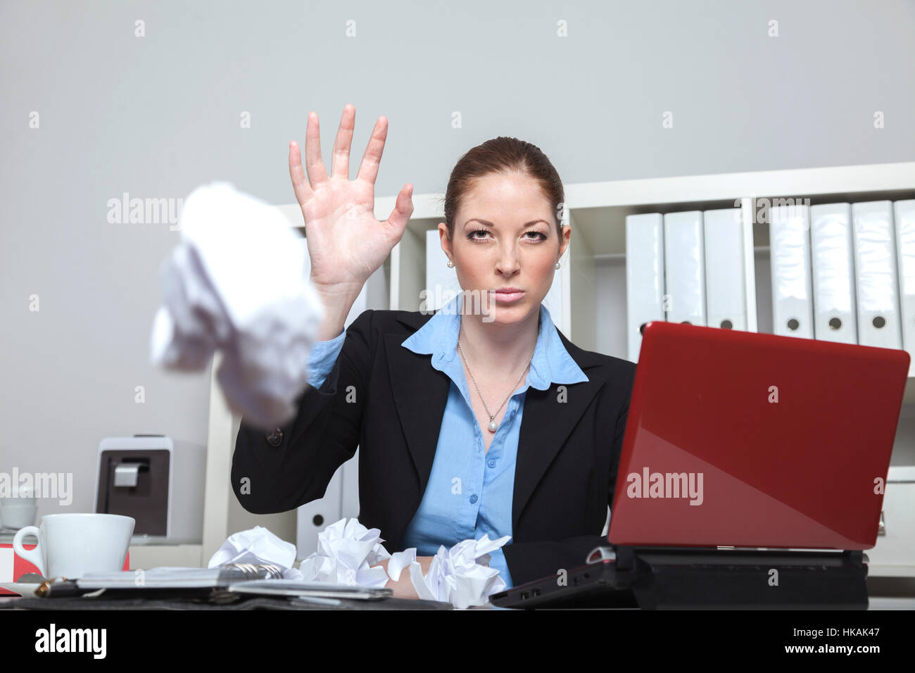 Woman throwing tantrum office hi-res stock photography and images - Alamy
