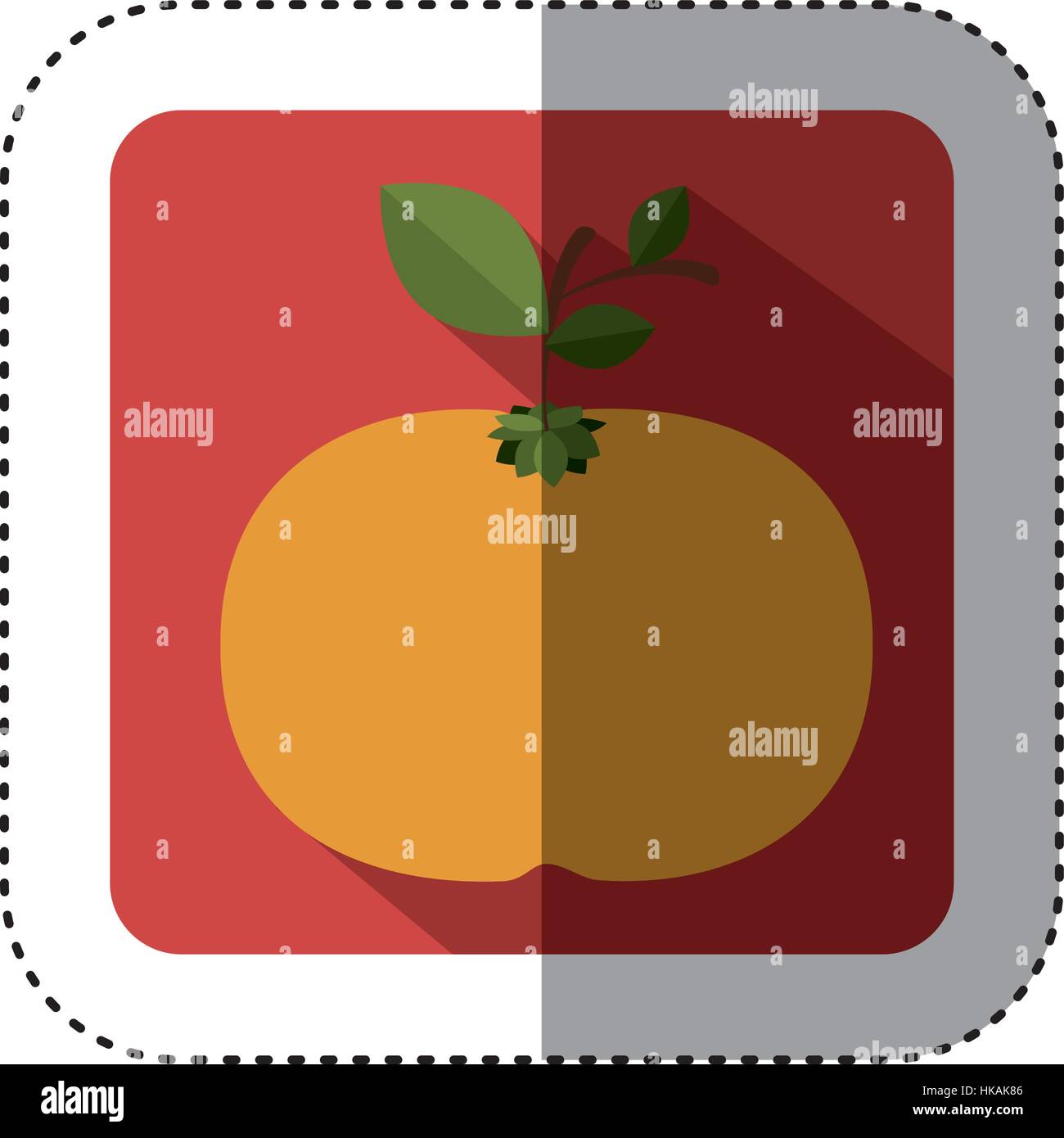 Sticker tangerine shading fruit hi-res stock photography and images - Alamy