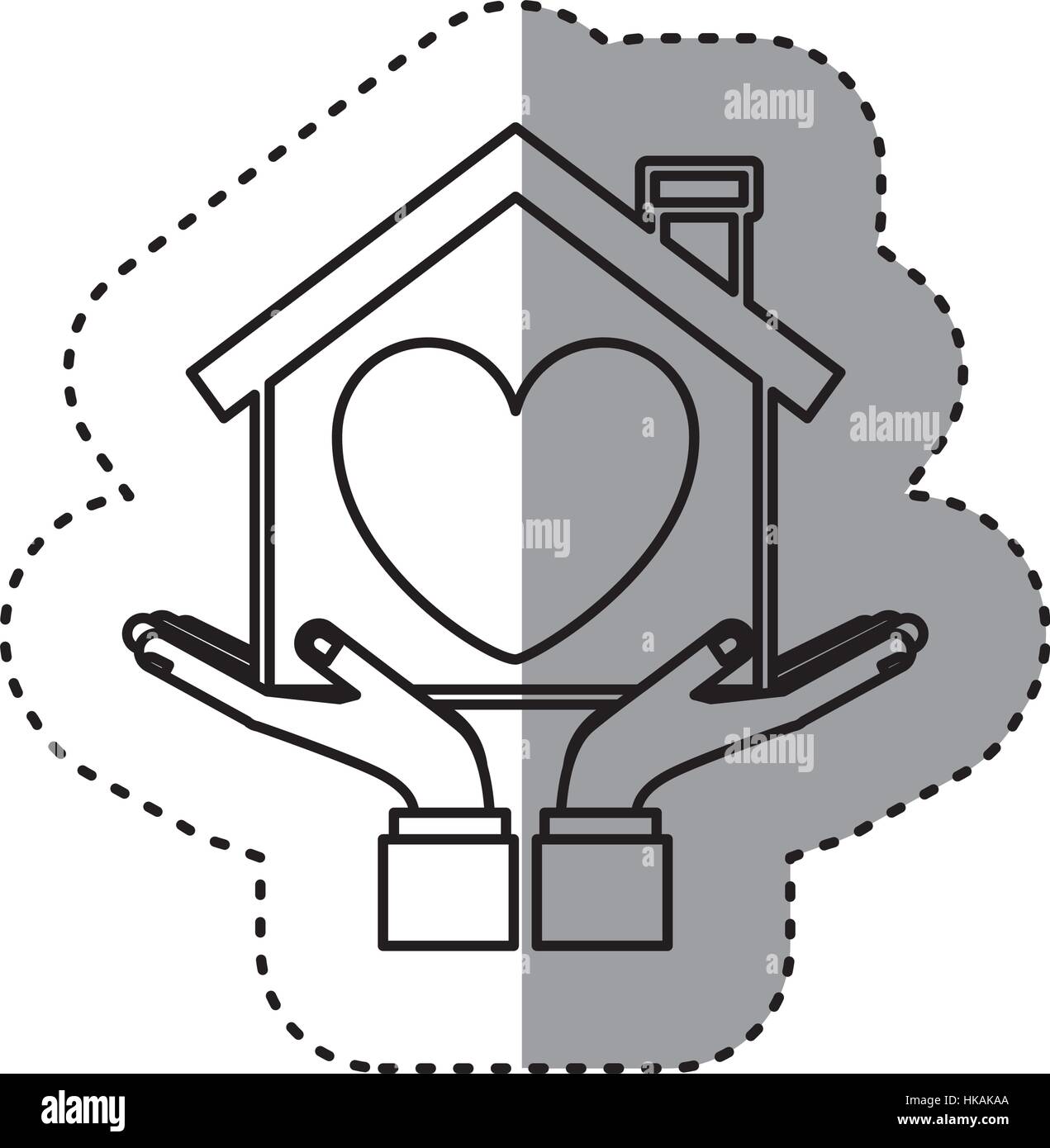 Sticker contour roof house chimney hi-res stock photography and images ...