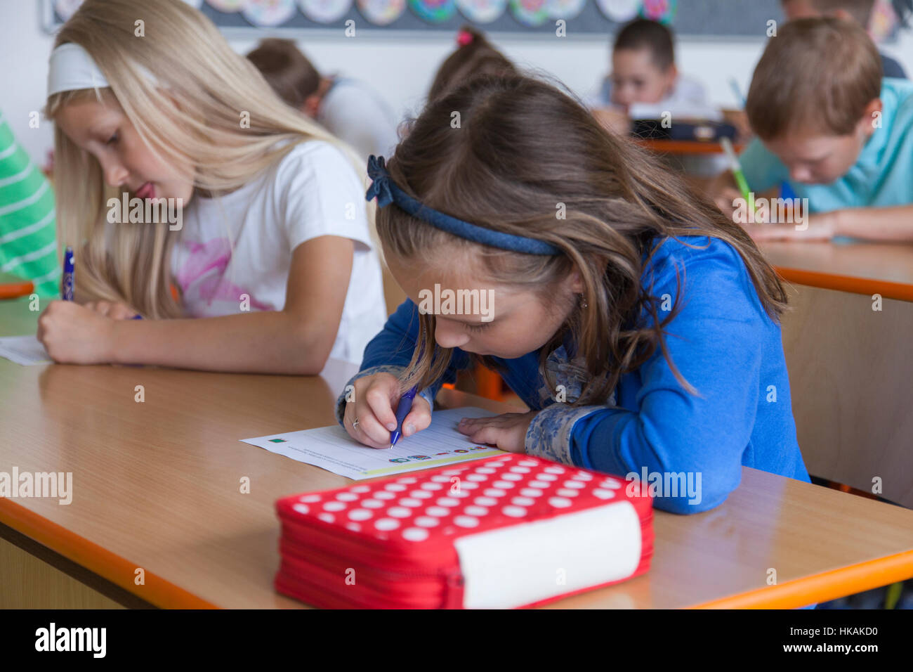 School children in primary school take a grammar test Stock Photo - Alamy