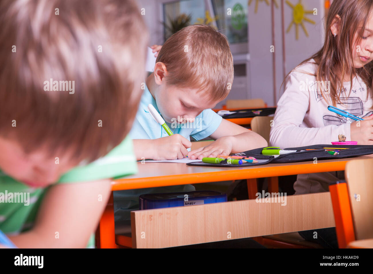 School children in primary school take a grammar test Stock Photo - Alamy